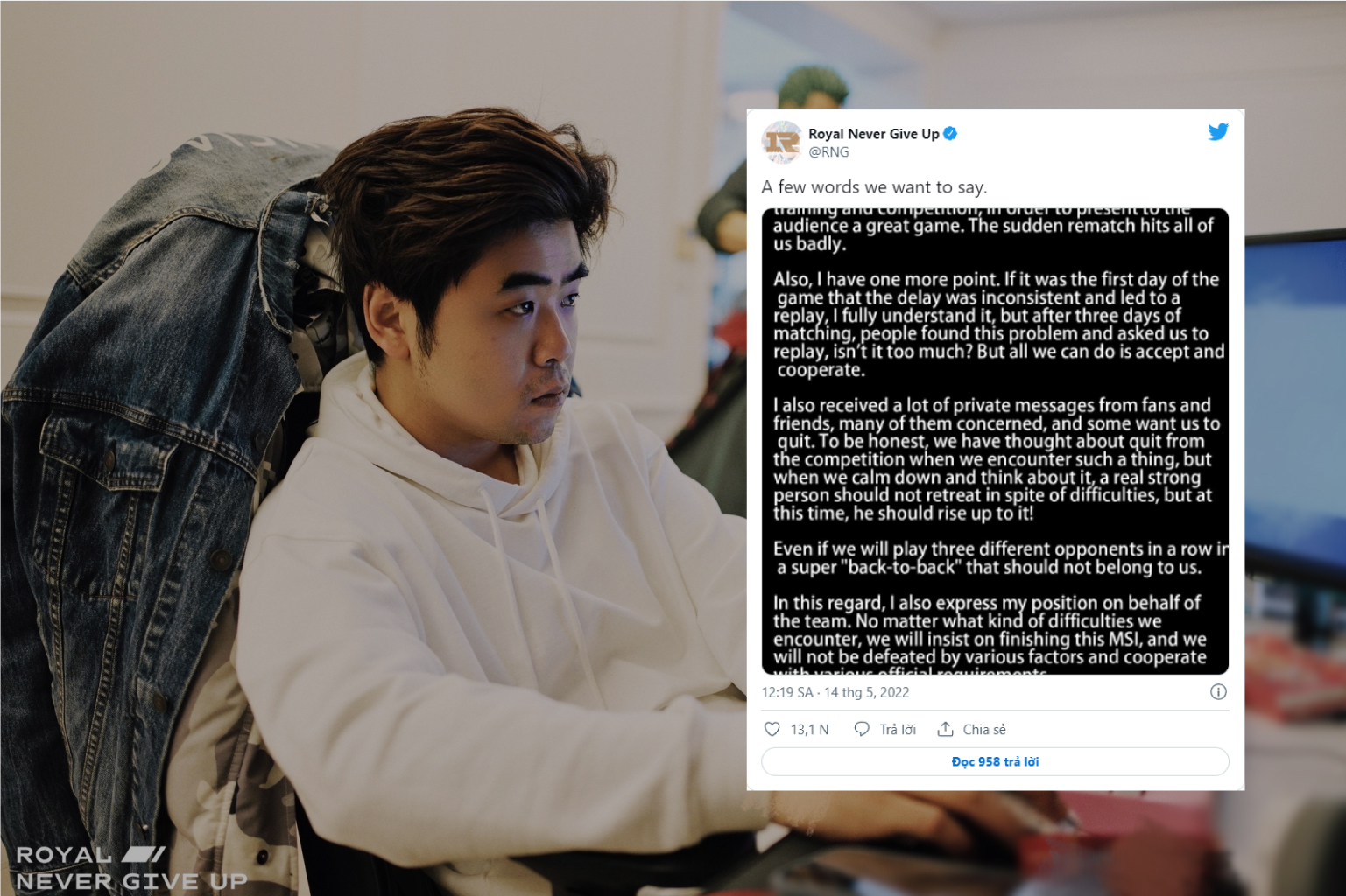 HLV KenZhu của RNG gửi tâm thư phàn nàn về việc bị 'xử ép' tại MSI 2022: 'Vậy chưa đủ bất công ...