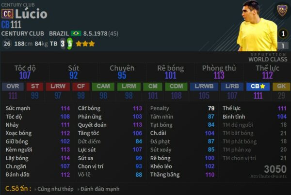 FC Online: Review Lucio CC - Trung vệ thép dành riêng cho team Bayern ...