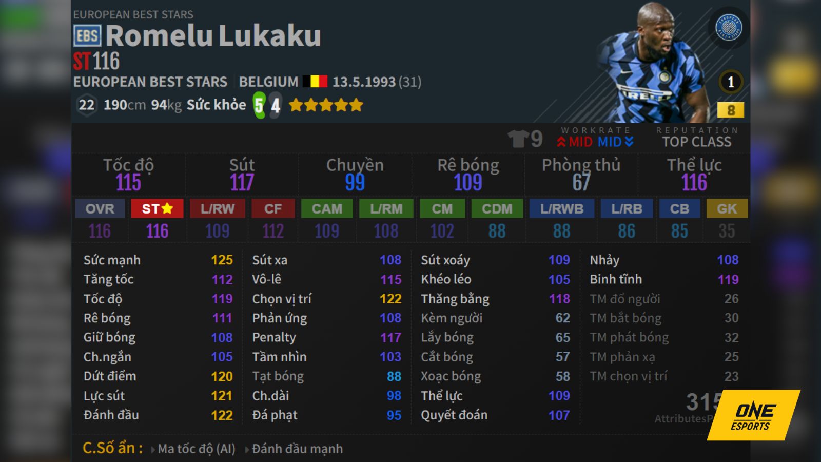 FC Online: Top những mùa thẻ đáng chơi của 'nghệ sĩ nhân dân' Romelu Lukaku | ONE Esports Vietnam